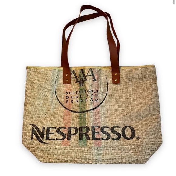 Nespresso | Bags | Nespresso Burlap Jute Tote Bag Large | Poshmark